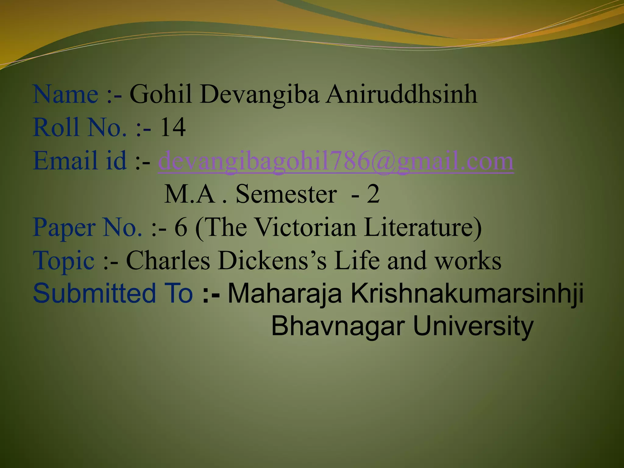 Charles Dickens's Life and Works | PPTX