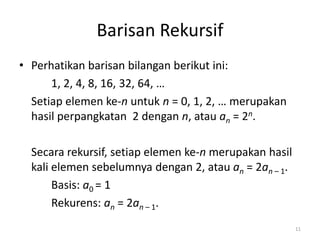 rekursi dan relasi rekurens | PPTX