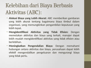 prilaku biaya berbasis fungsi dan aktivitas dalam kegiatan produksi. | PPTX