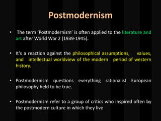 P - 8 - Postmodernism | PPTX