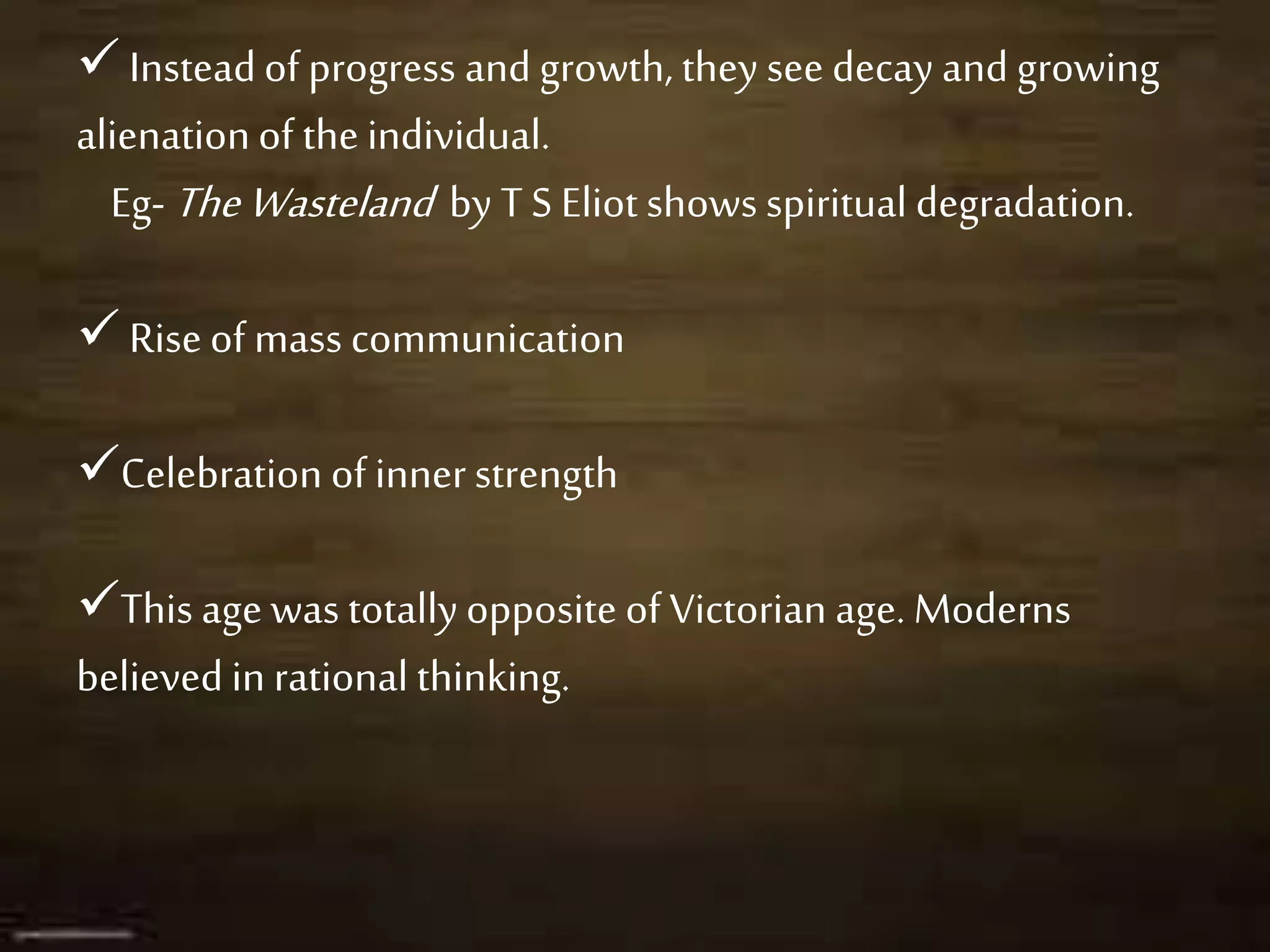 GENERAL CHARACTERISTICS OF MODERN AGE | PPTX