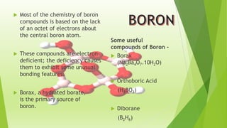 P-block elements (Properties of Boron) | PPT