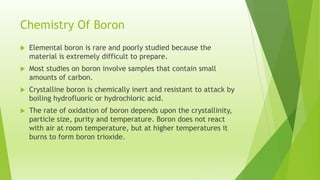 P-block elements (Properties of Boron) | PPT