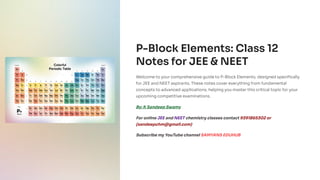 P-Block-Elements-Class-12-Notes-for-JEE-and-NEET.pdf/by sandeep swamy | PDF