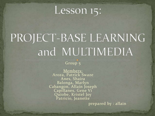 Project-Based Multimedia Learning (EdTech) | PPTX