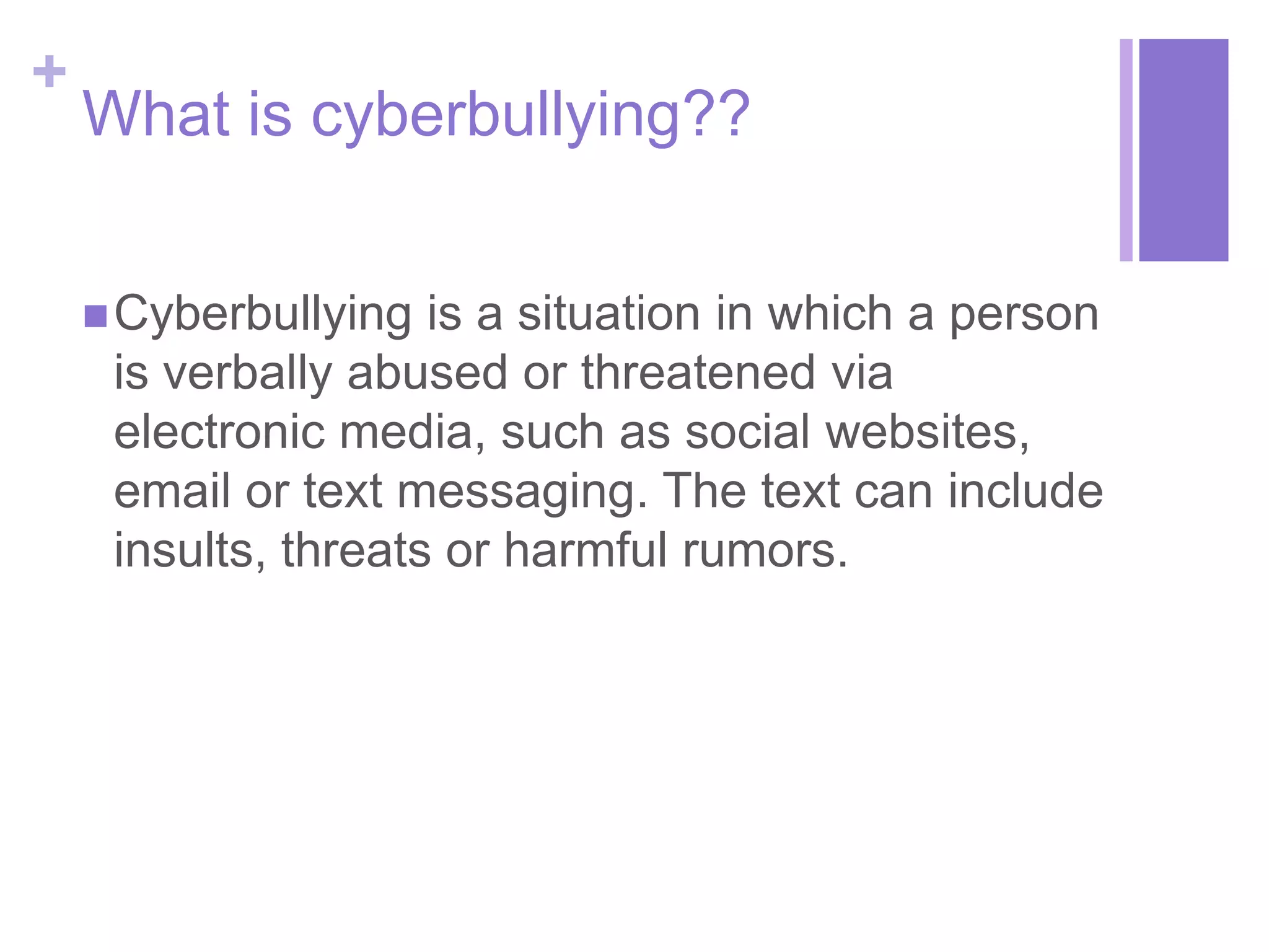 cyberbullying/social networks conversation | PPT