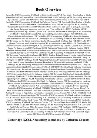 (P.D.F FILE) Cambridge IGCSE Accounting Workbook [Free Ebook] | PDF