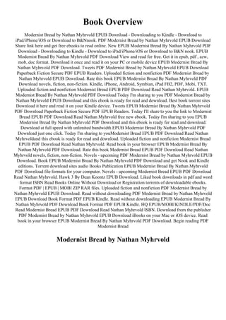 (P.D.F. FILE) Modernist Bread FREE EBOOK | PDF