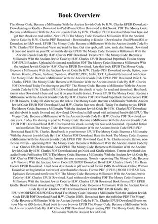 (P.D.F. FILE) The Money Code: Become a Millionaire With the Ancient ...