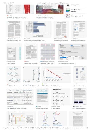 p- delta analysis - تحليل اعمدة الاطارات لمقاومة عزوم الانتقال الافقي من الزلازل P - دلتا | PDF