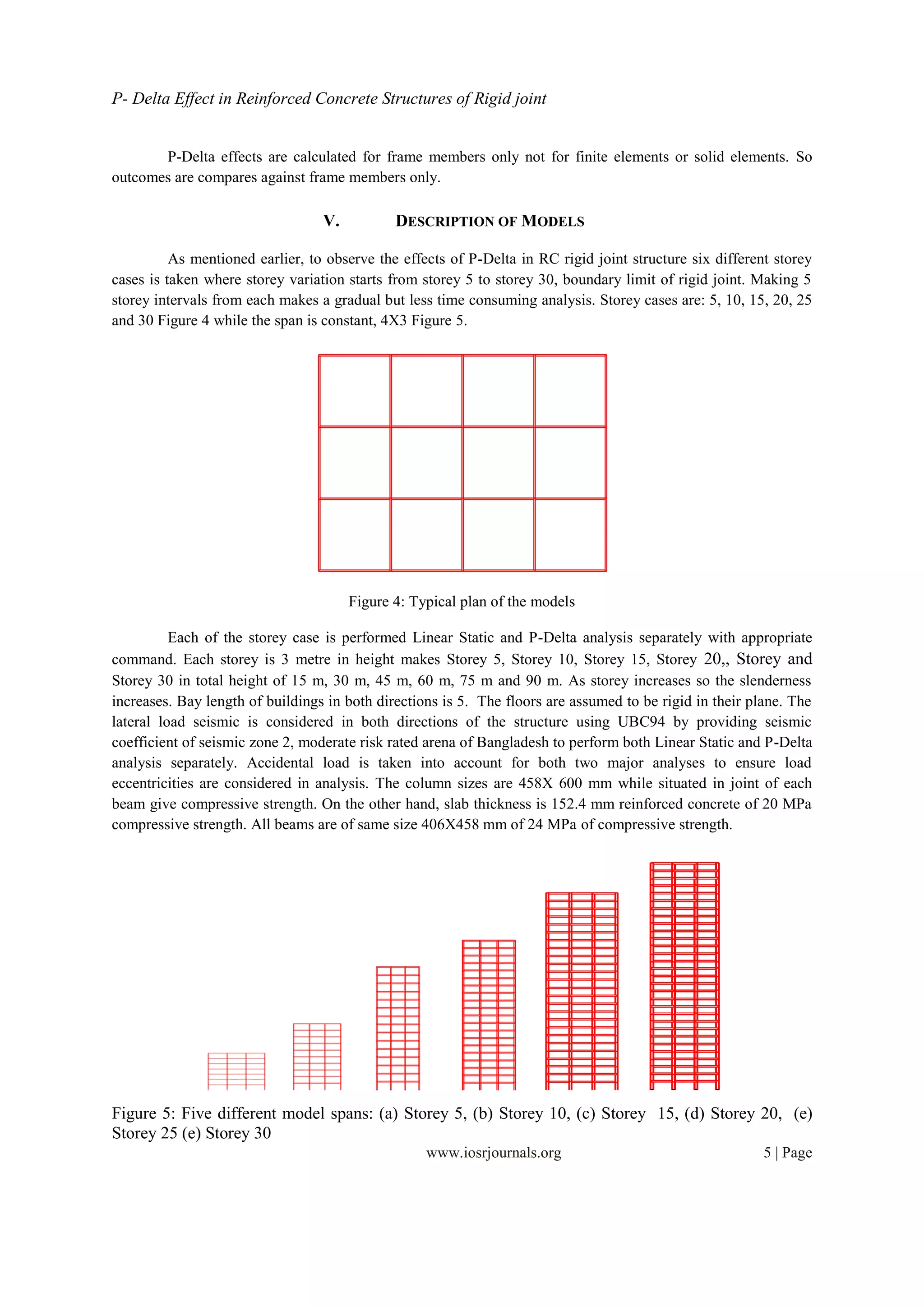 P delta effect in reinforced concrete structures of rigid joint | PDF