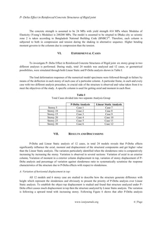 P delta effect in reinforced concrete structures of rigid joint | PDF