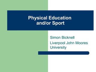 P E And Or Sport | PPT