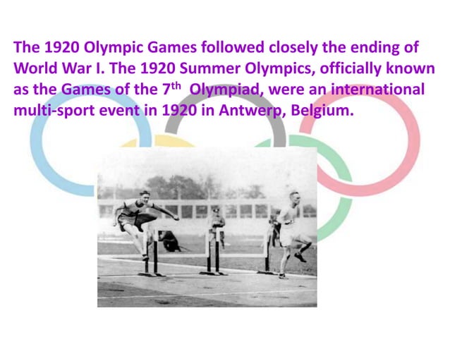 1920 Antwerp Olympics. | PPTX | Summer Olympic Sports | Olympic Sports