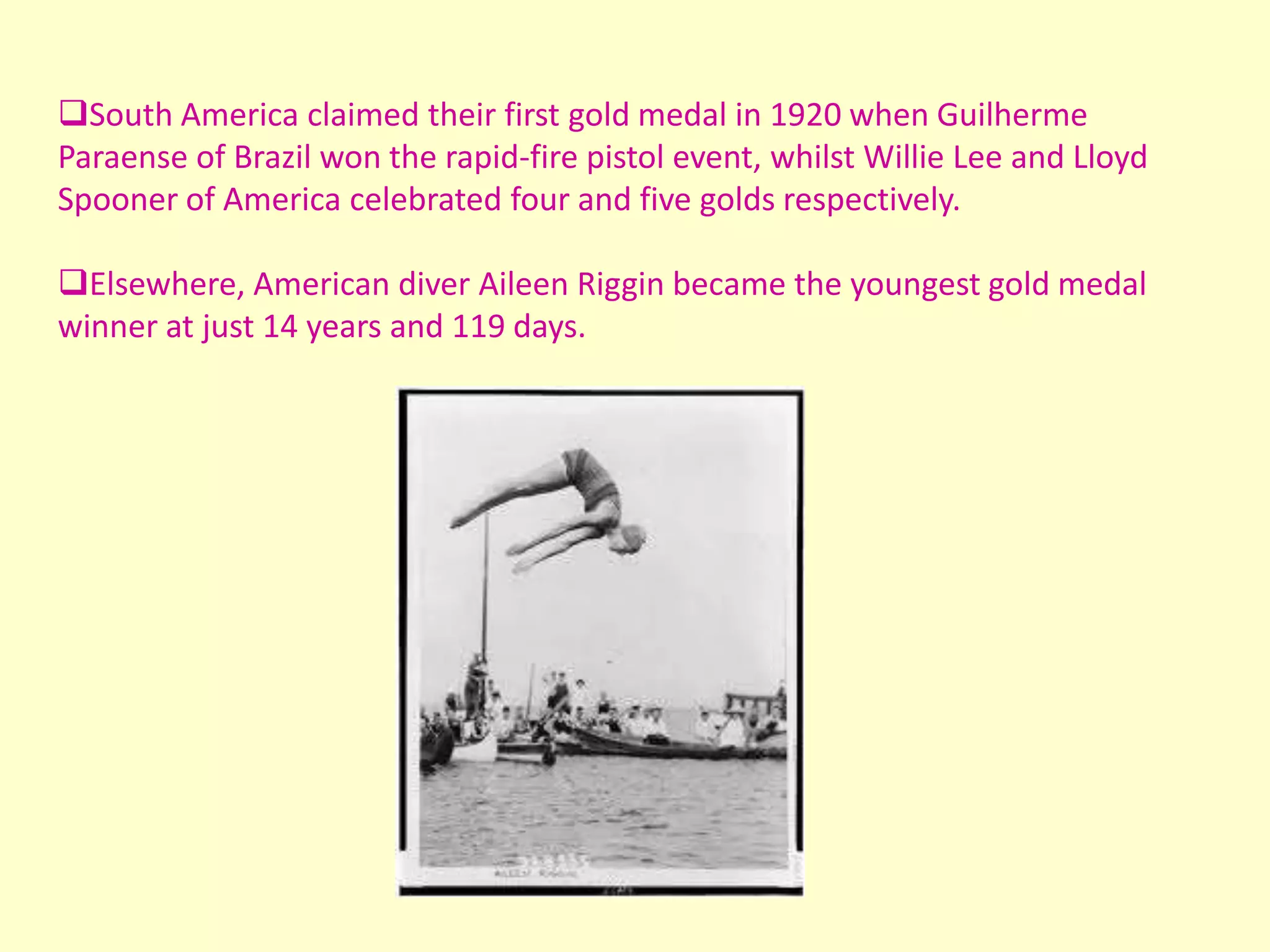 1920 Antwerp Olympics. | PPTX