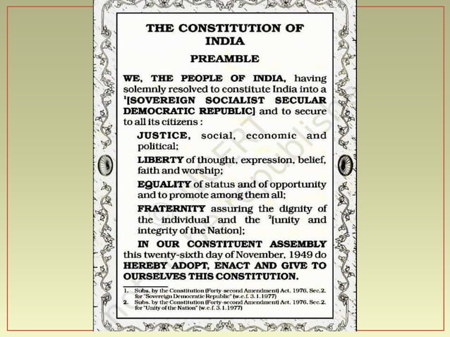 P-II Unit III (A) The Preamble & Education | PPT