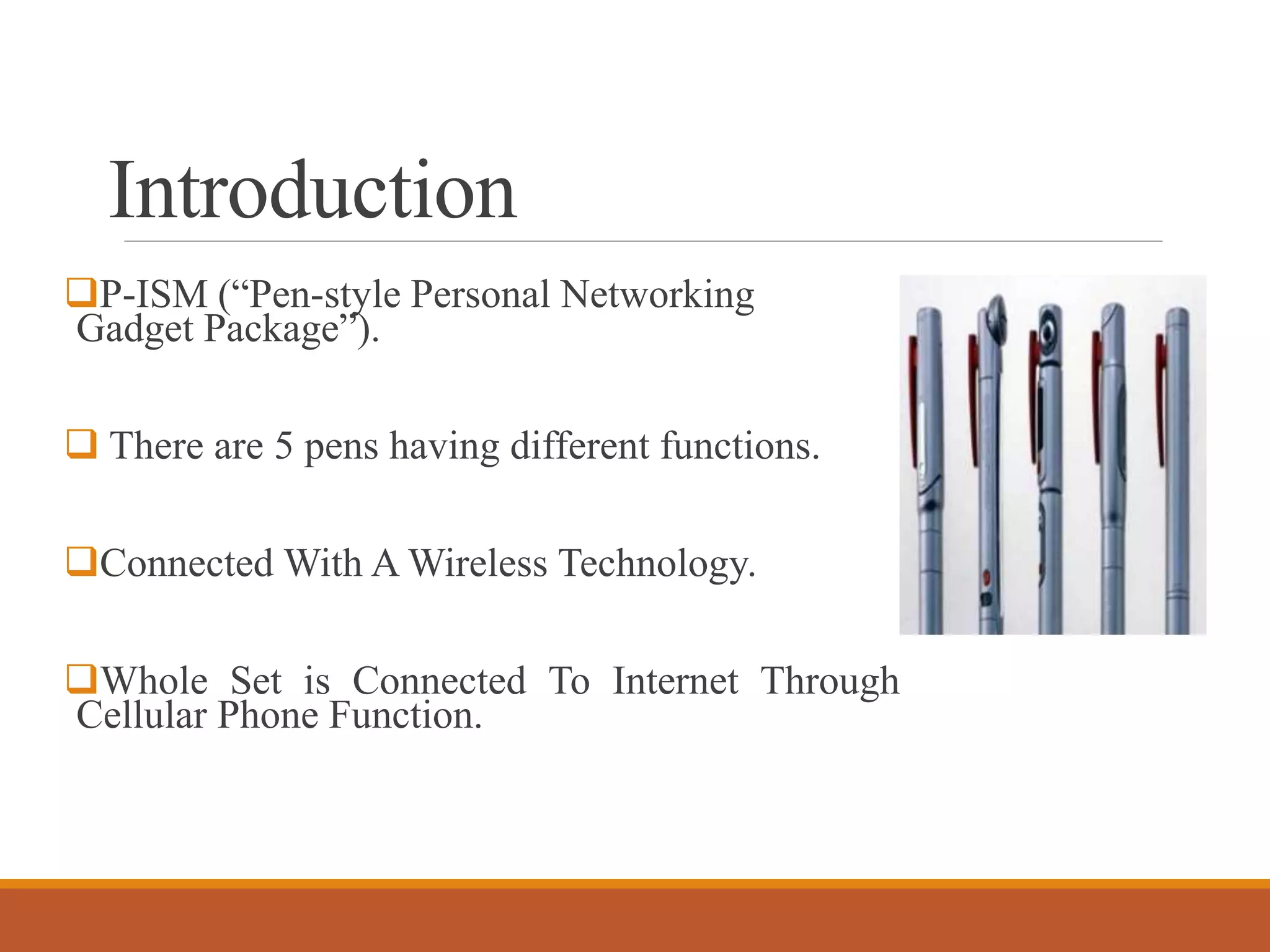 Pen style personal networking gadget (5 pen pc technology) | PPTX