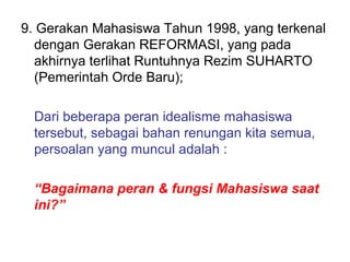 Peran & Fungsi Mahasiswa Indonesia | PPT