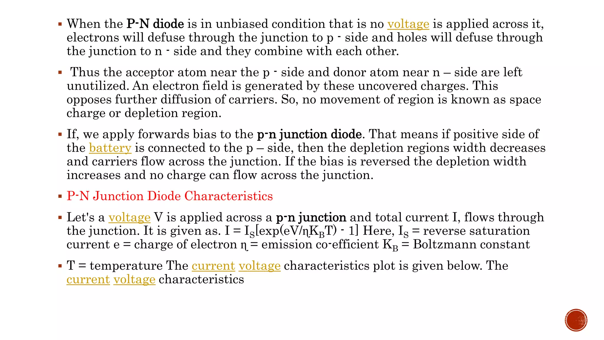 P n junction characteristics | PPTX