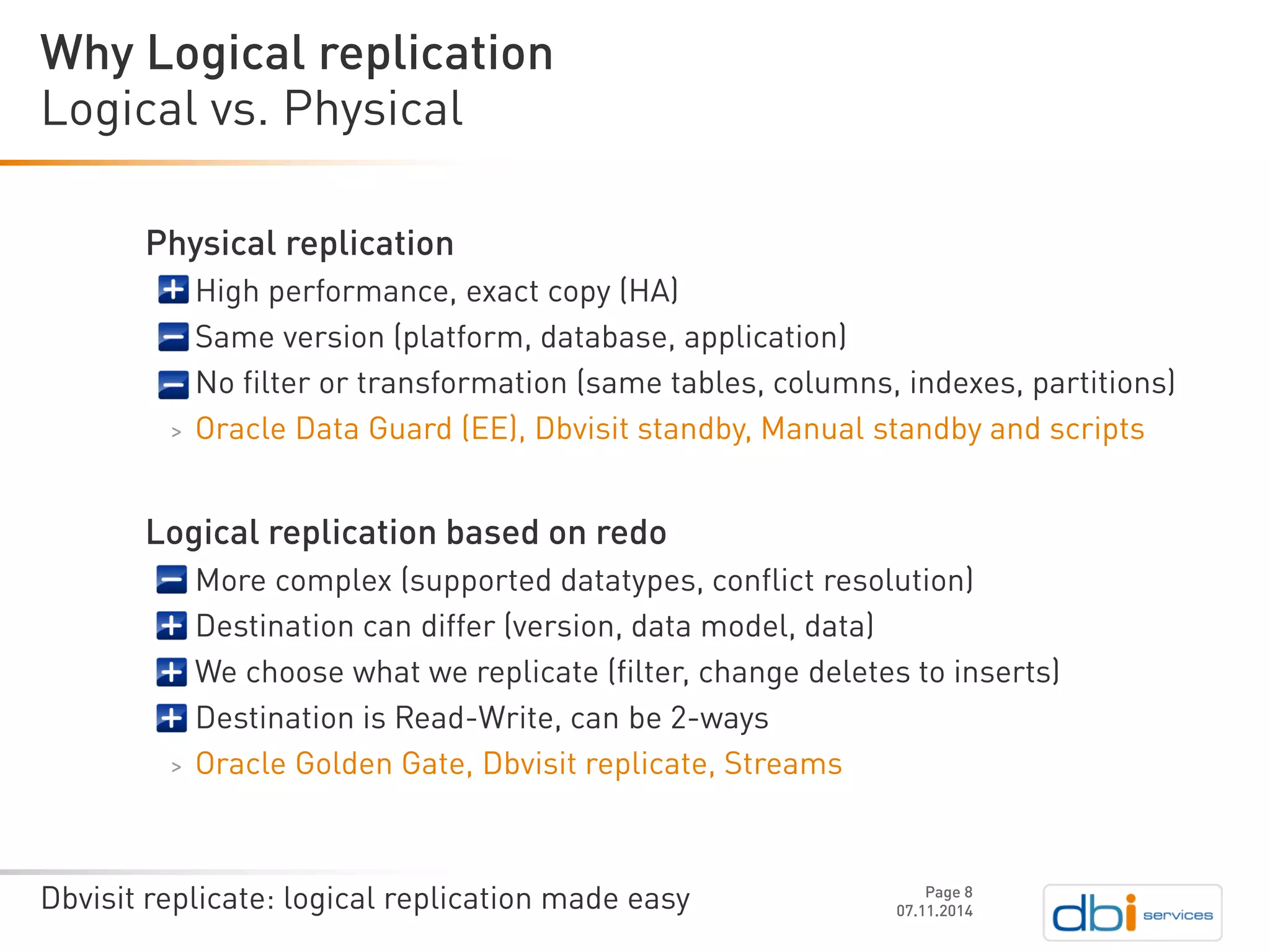 Dbvisit replicate: logical replication made easy | PPT