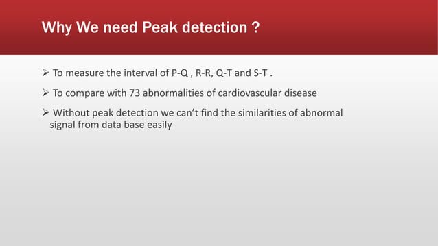 P-QRS-T peak detection of ECG signal by MATLAB | PPTX | Heart and Cardiovascular Diseases ...
