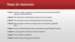 P-QRS-T peak detection of ECG signal by MATLAB | PPTX