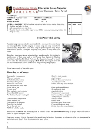 Protest Song | DOCX