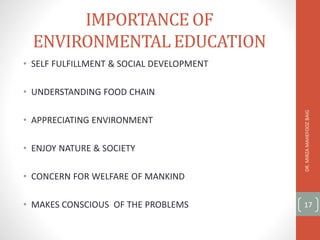 P-X ENVT EDN UNIT-I(A )& (B) Defn, Scope, Importance of Environmental ...