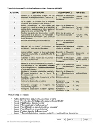 P001 04 procedimiento control documentos | PDF