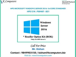 HPE MICROSOFT WINDOWS SERVER 2016 16-CORE STANDARD | PPT