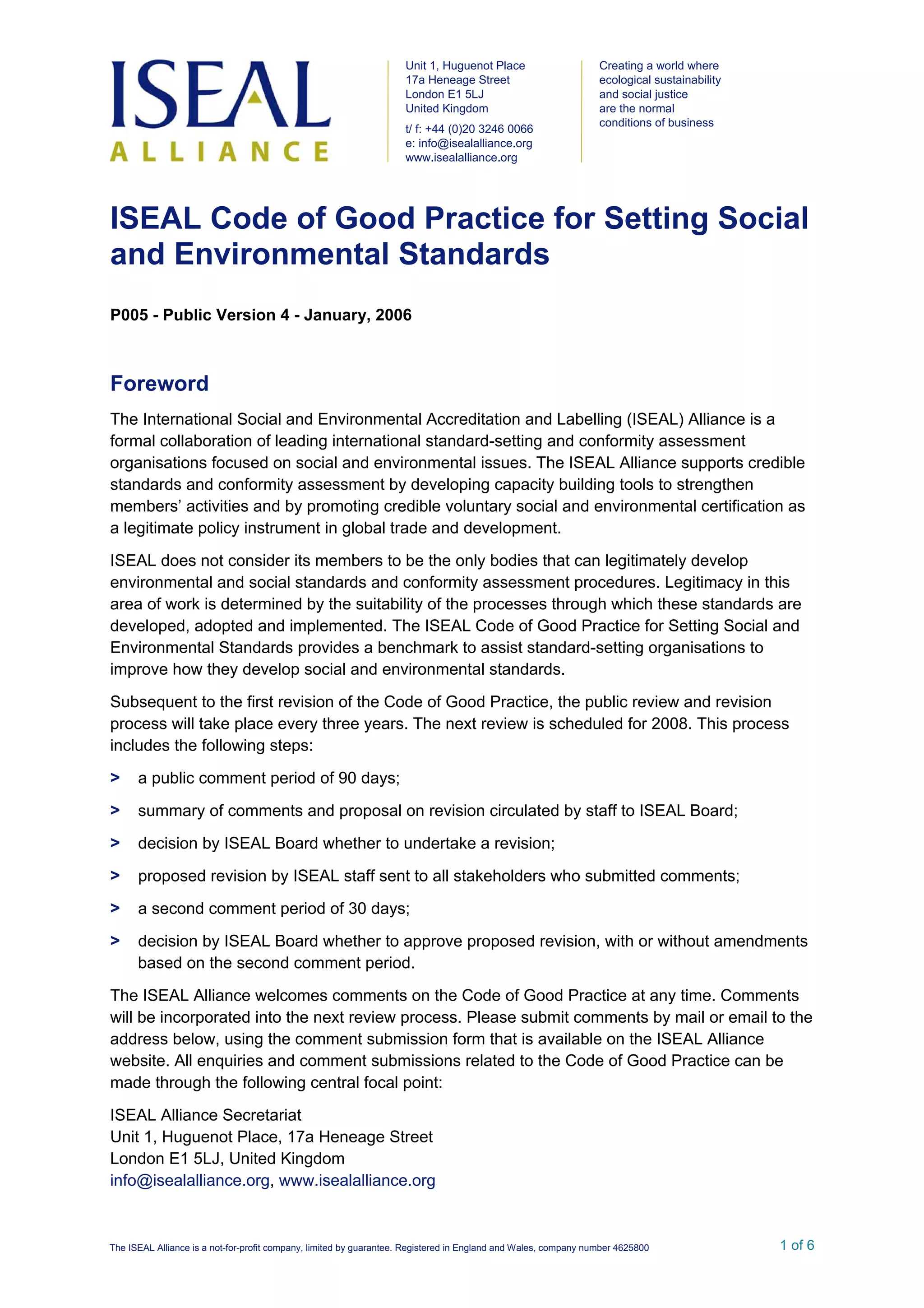 P005 Iseal Code Of Good Practice Doc | PDF
