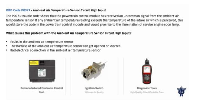 Partsavatar helps you to Identifies the OBD Code P0073 - Ambient Air Temperature Sensor | PPTX ...