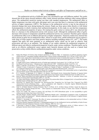 Studies on Antimicrobial Activity of Spices and Effect of Temperature ...