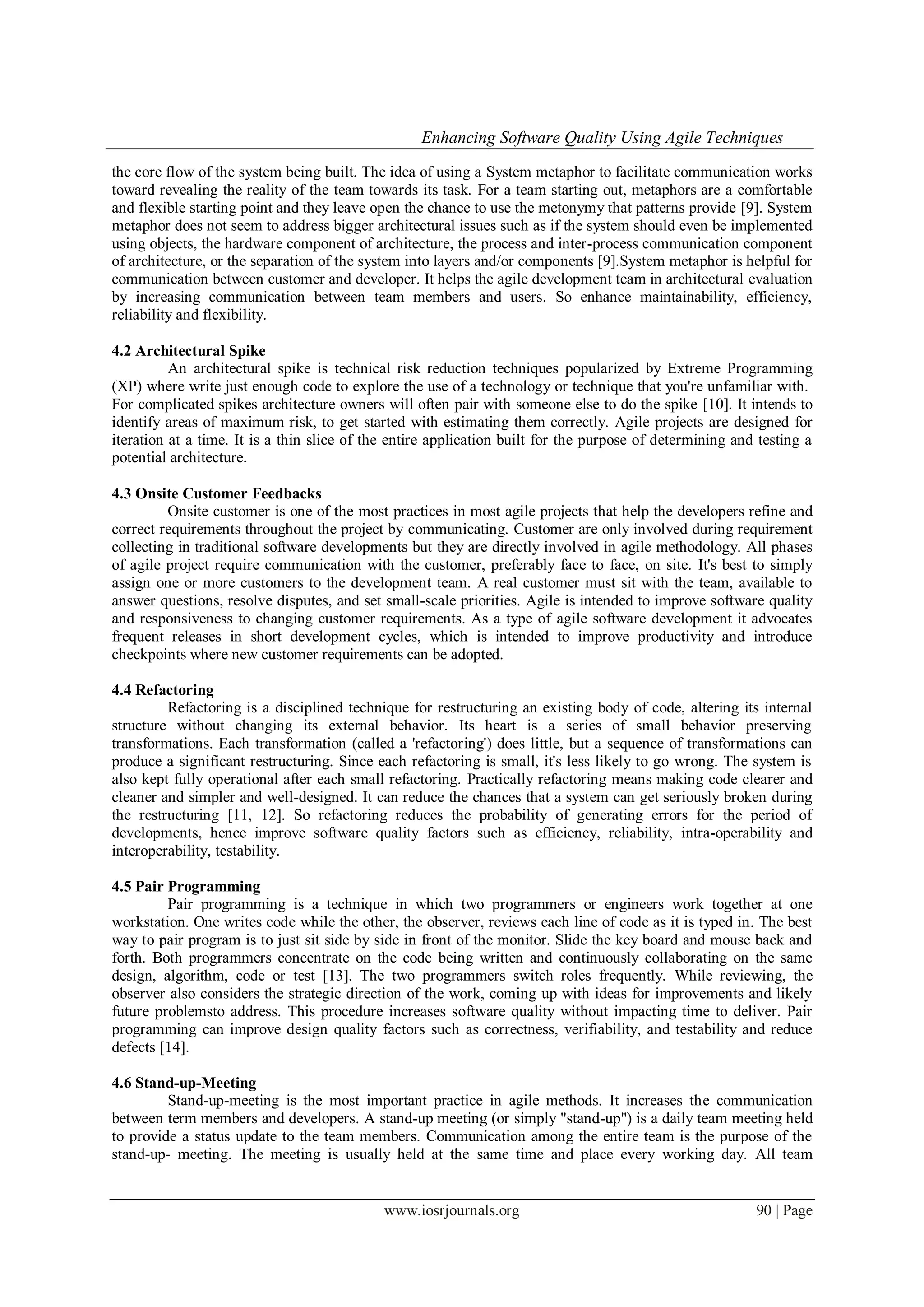 Enhancing Software Quality Using Agile Techniques | PDF