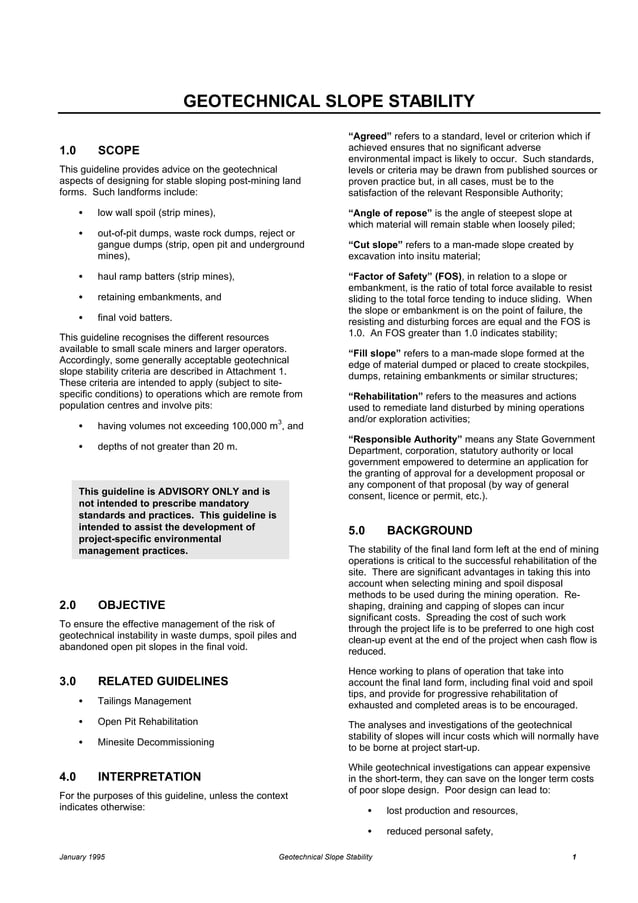 GEOTECHNICAL SLOPE STABILITY | PDF | Civil Engineering Industry ...