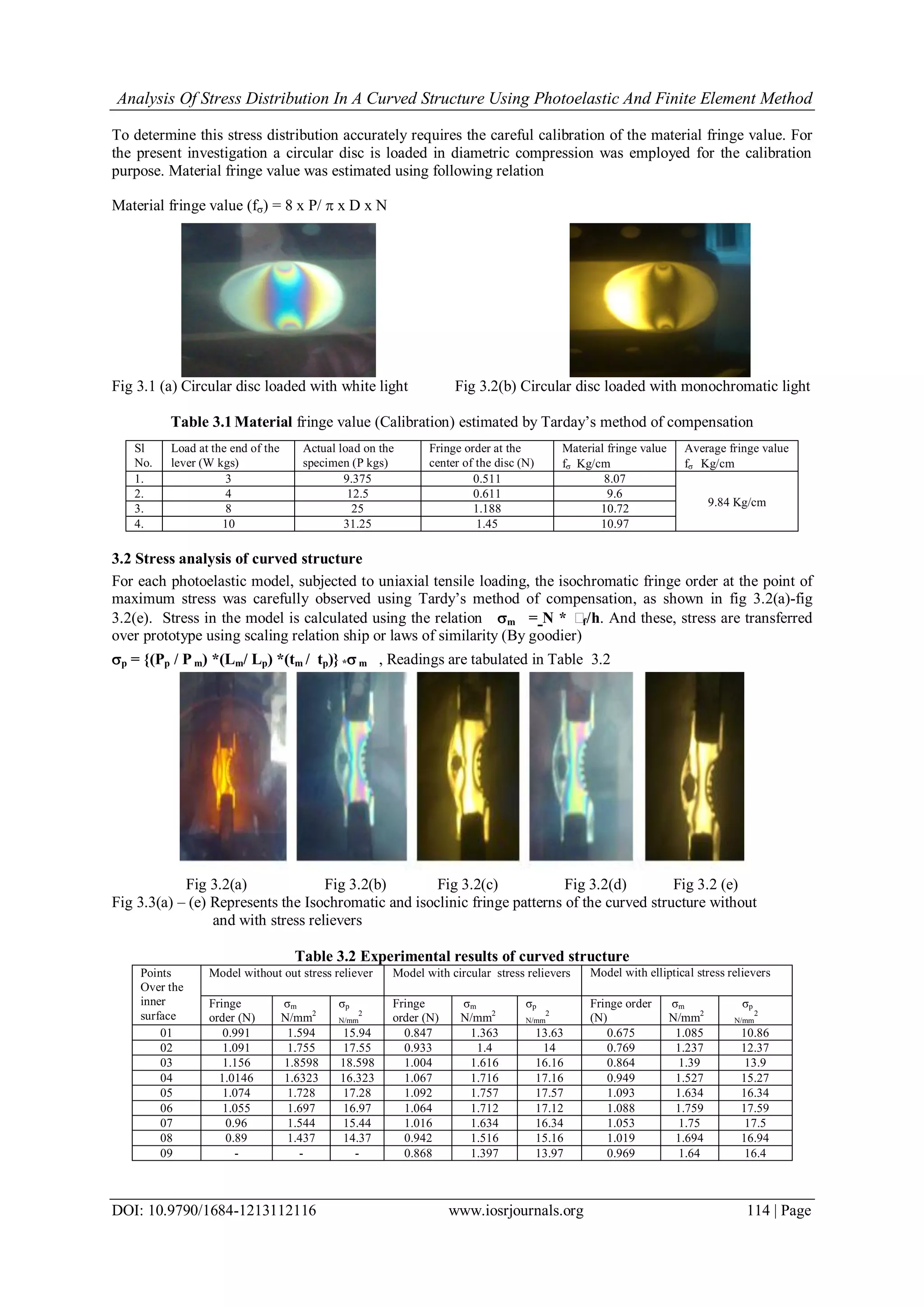 Analysis of Stress Distribution in a Curved Structure Using Photoelastic and Finite Element ...