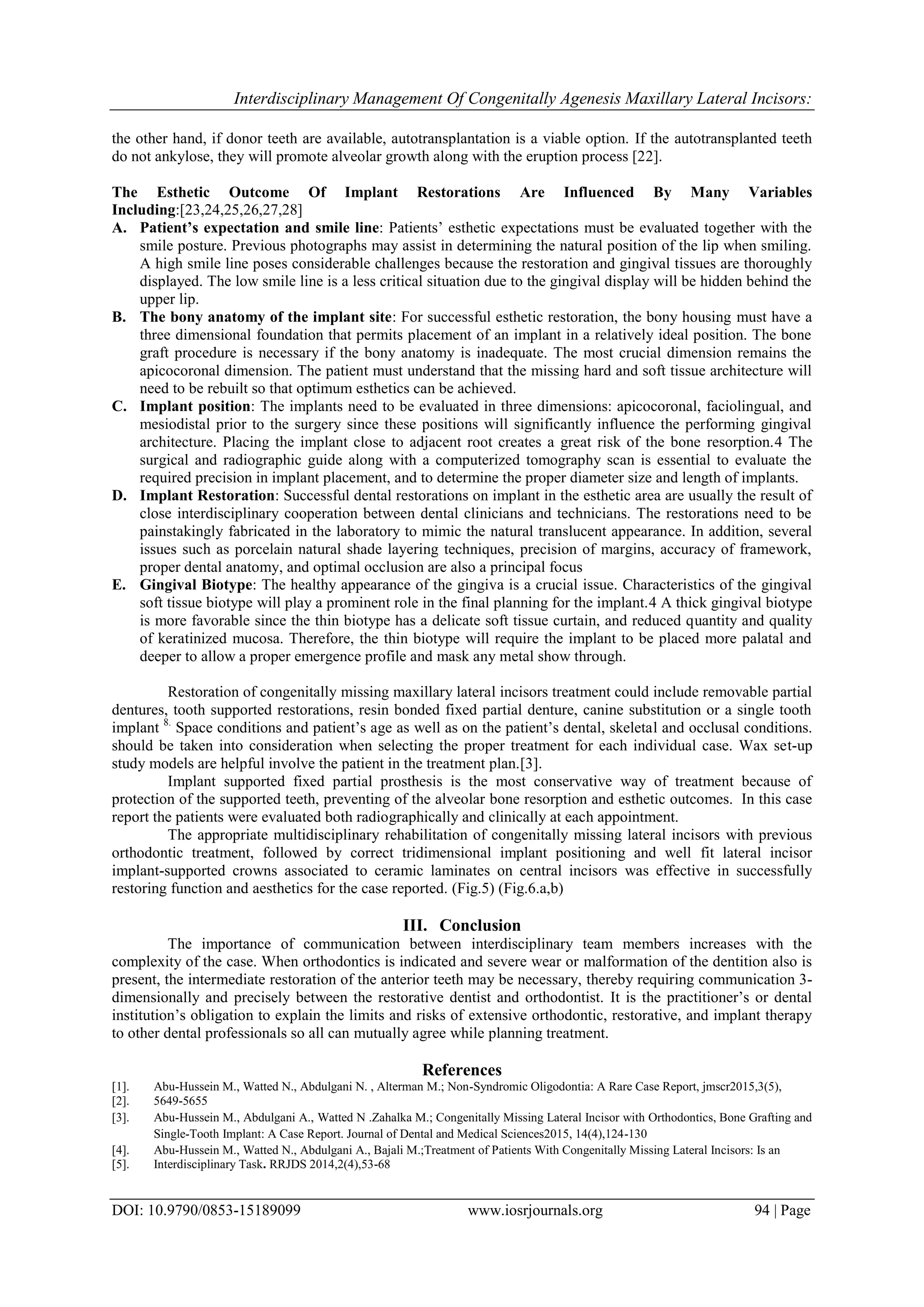 Interdisciplinary Management of Congenitally Agenesis Maxillary Lateral ...