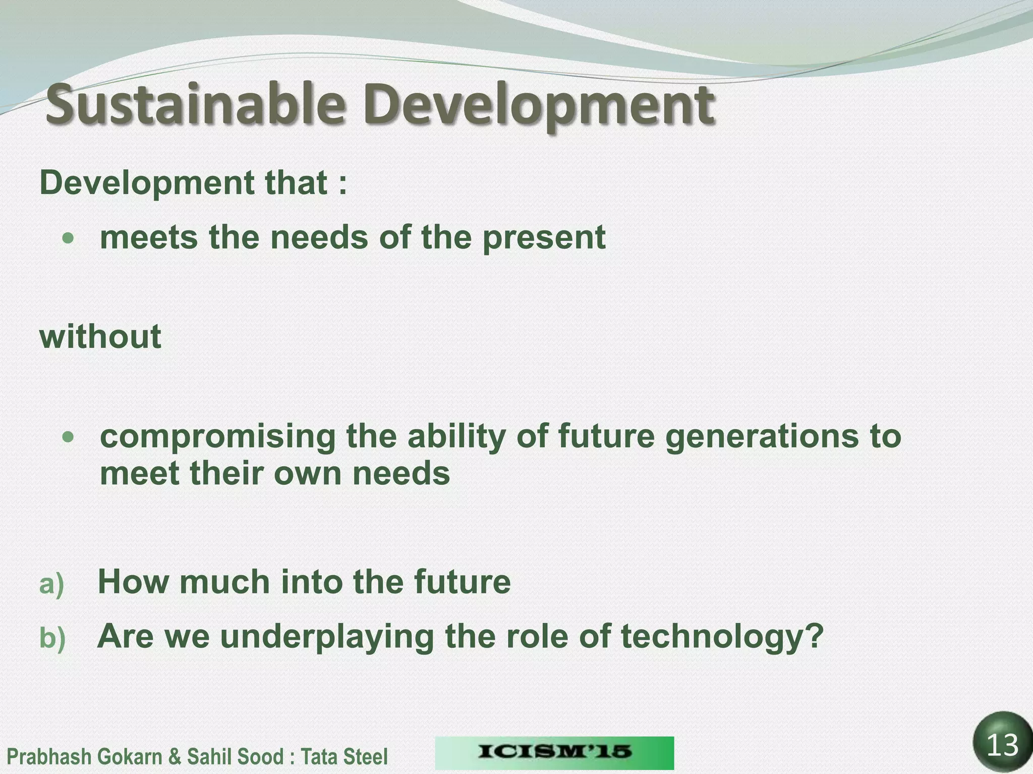 Sustainable Development in the Mining Industry - presentation at QCFI ...