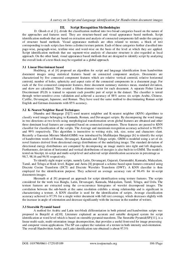 A Survey On Script And Language Identification For Handwritten Docume…