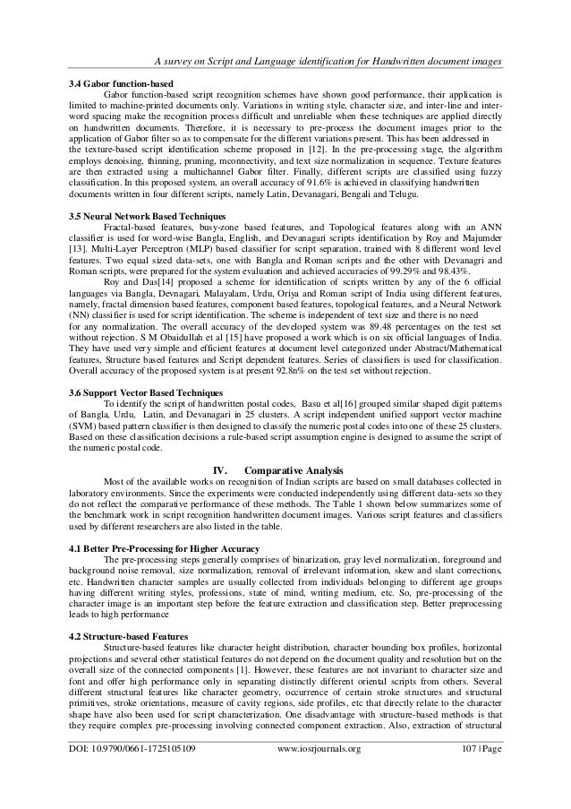 A survey on Script and Language identification for Handwritten docume…