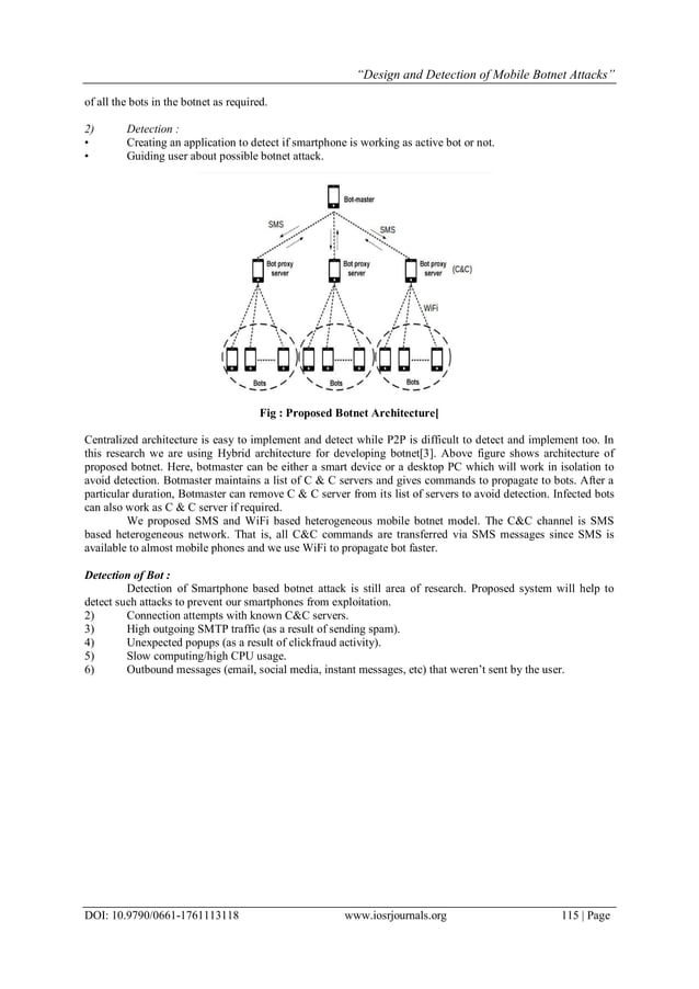 “Design and Detection of Mobile Botnet Attacks” | PDF