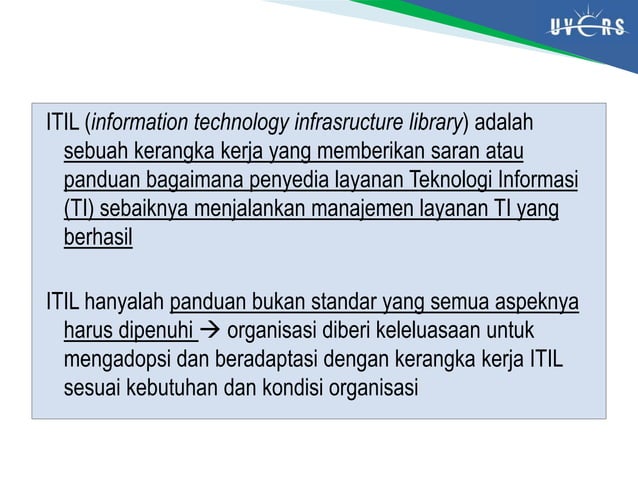 pengenalan mata kuliah pengantar itil framework | PPTX