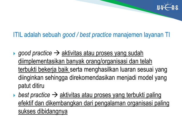 pengenalan mata kuliah pengantar itil framework | PPTX