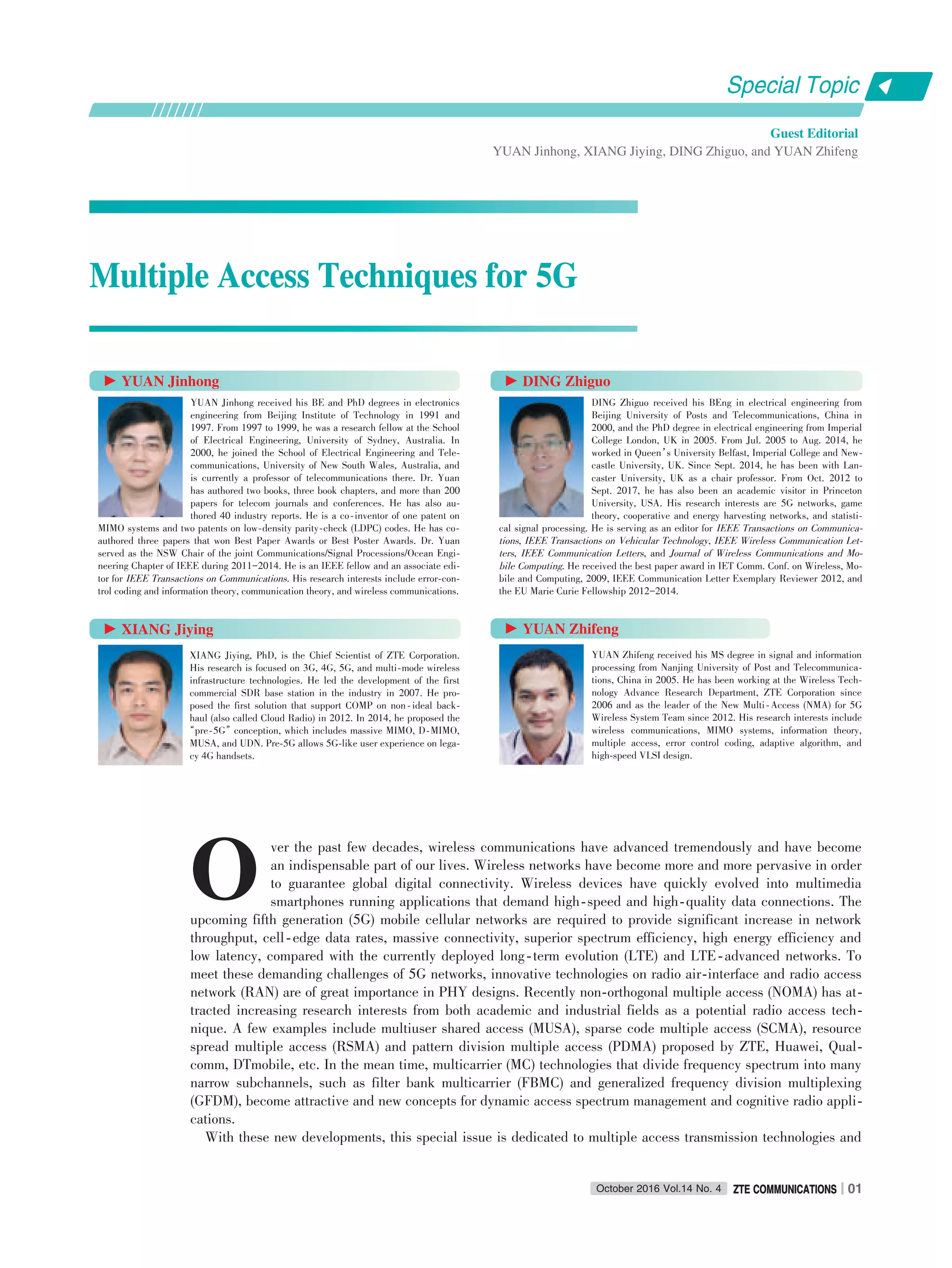 Multiple Access Techniques for 5G | PDF