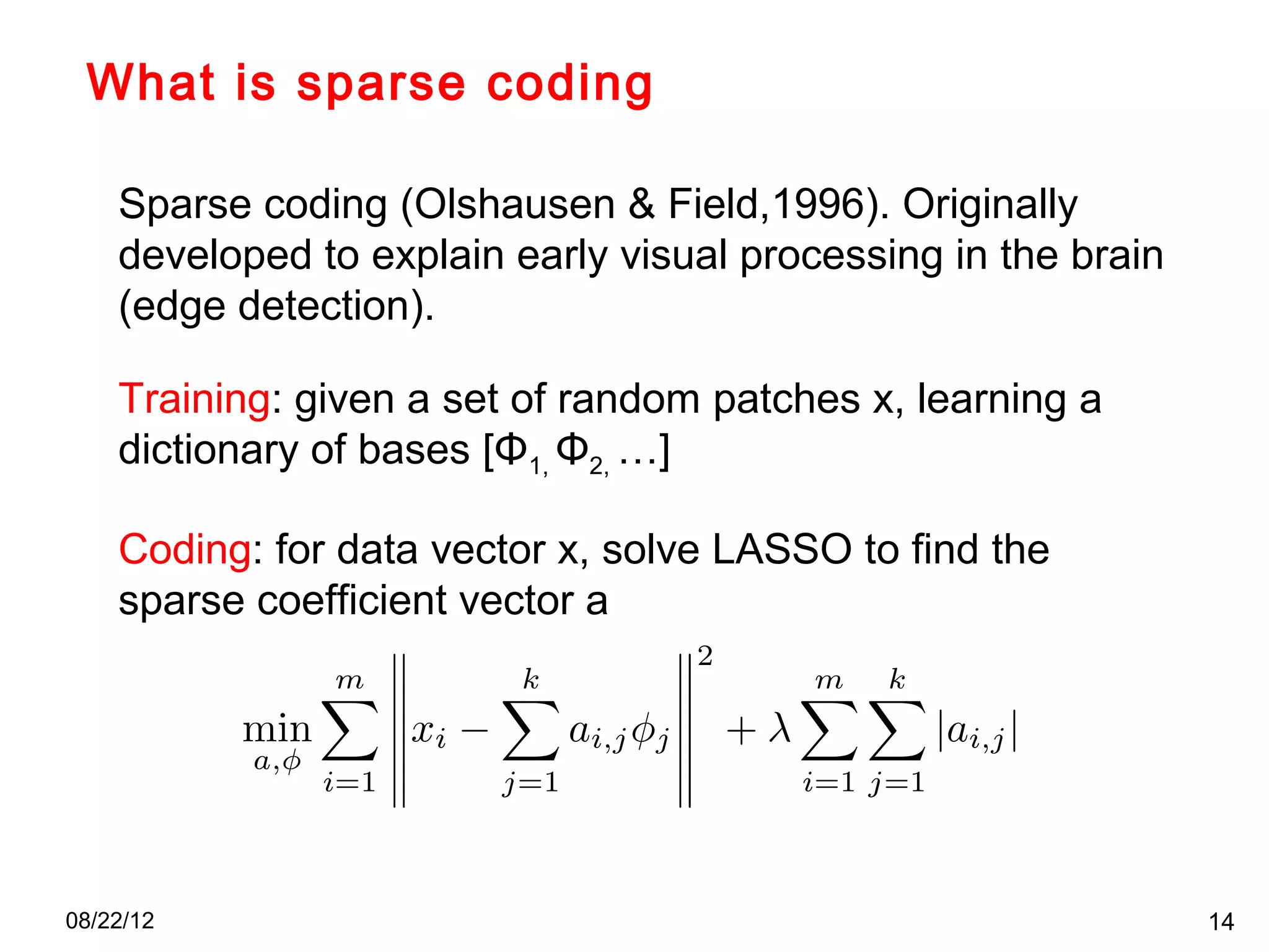 P02 Sparse Coding Cvpr2012 Deep Learning Methods For Vision Ppt