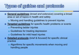 Guidelines for moving and handling people: Do they improve practice? | PPTX