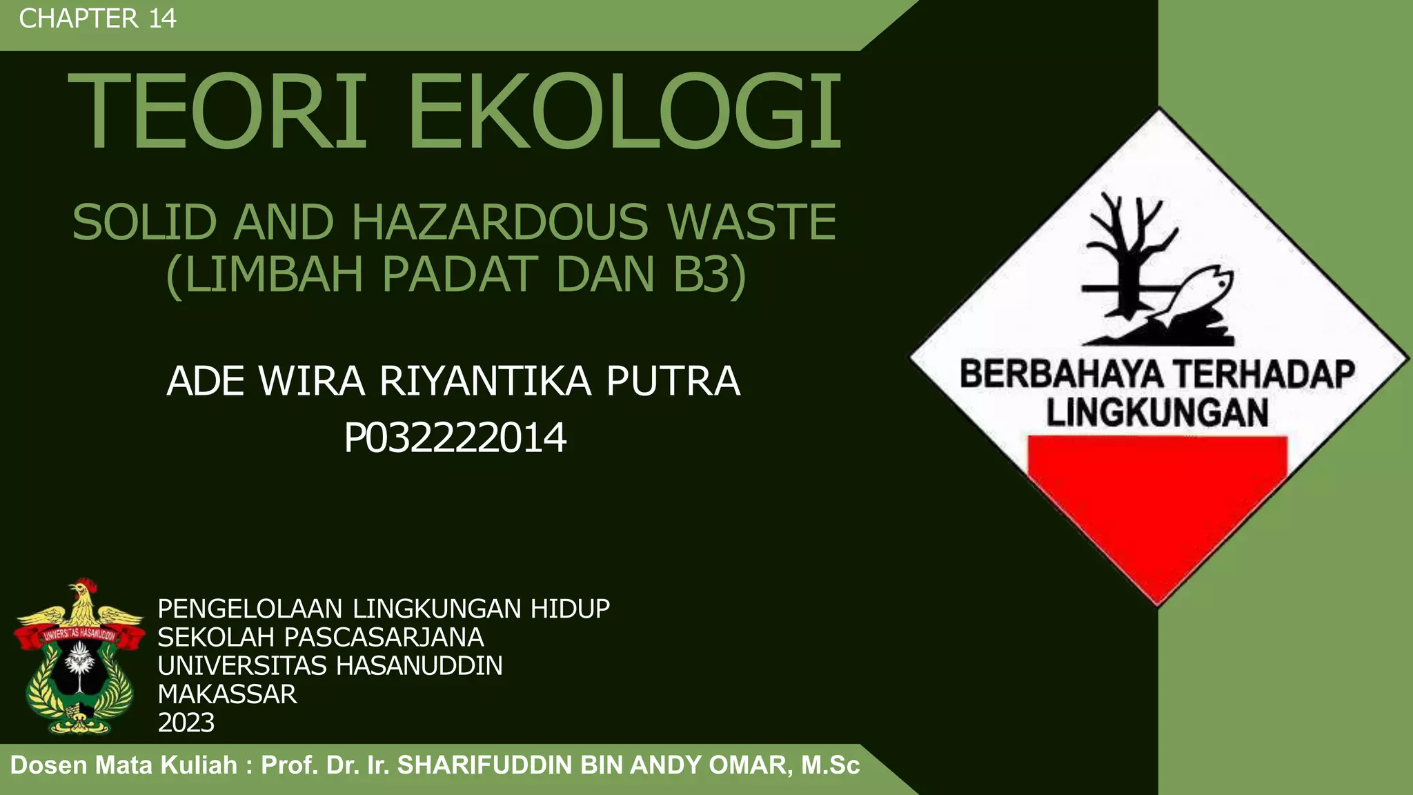 Teori Ekologi (Limbah Padat dan B3) | PPTX