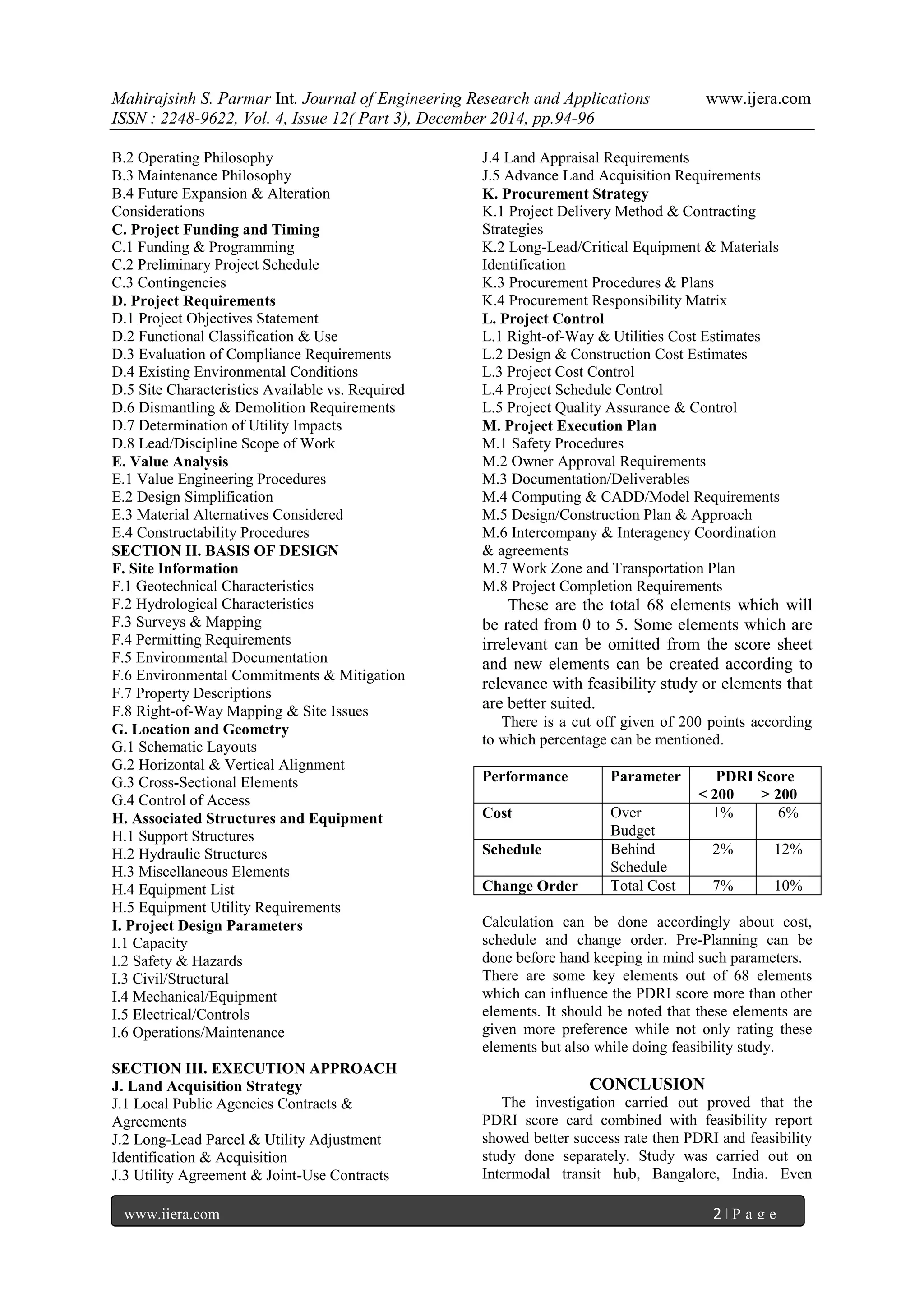 Project Definition Rating Index with Feasibility Study in ...