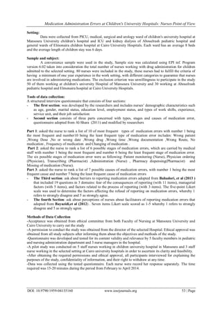 Medication Administration Errors at Children's University Hospitals ...