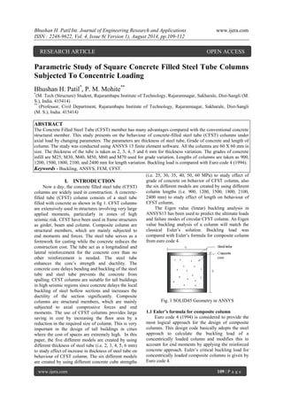 Parametric Study of Square Concrete Filled Steel Tube Columns Subjected ...